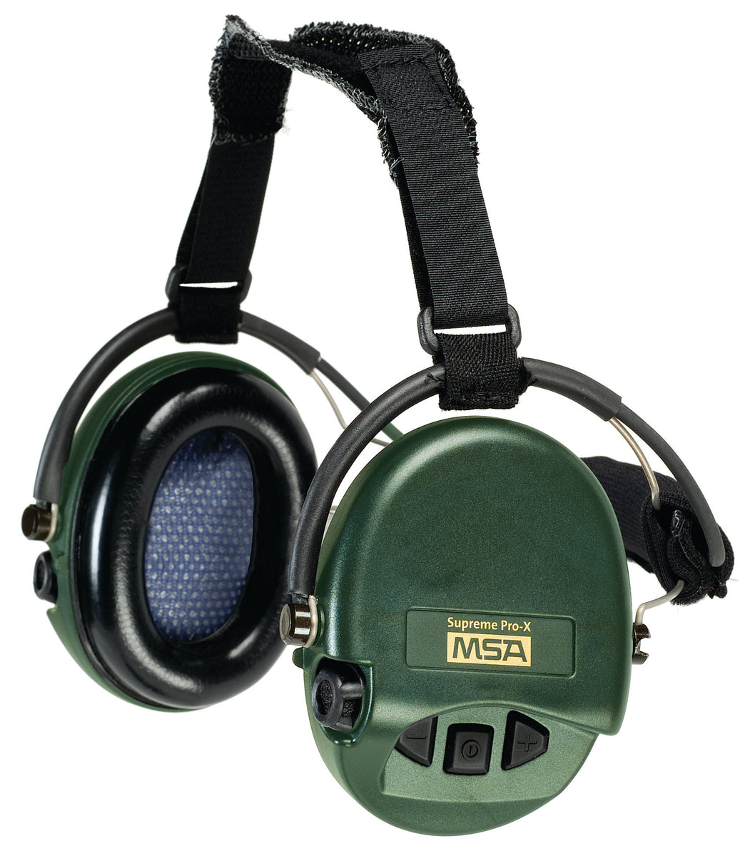 MSA Supreme Pro-X Earmuff With Black Neckband, Green Cup – SafeDesign ...