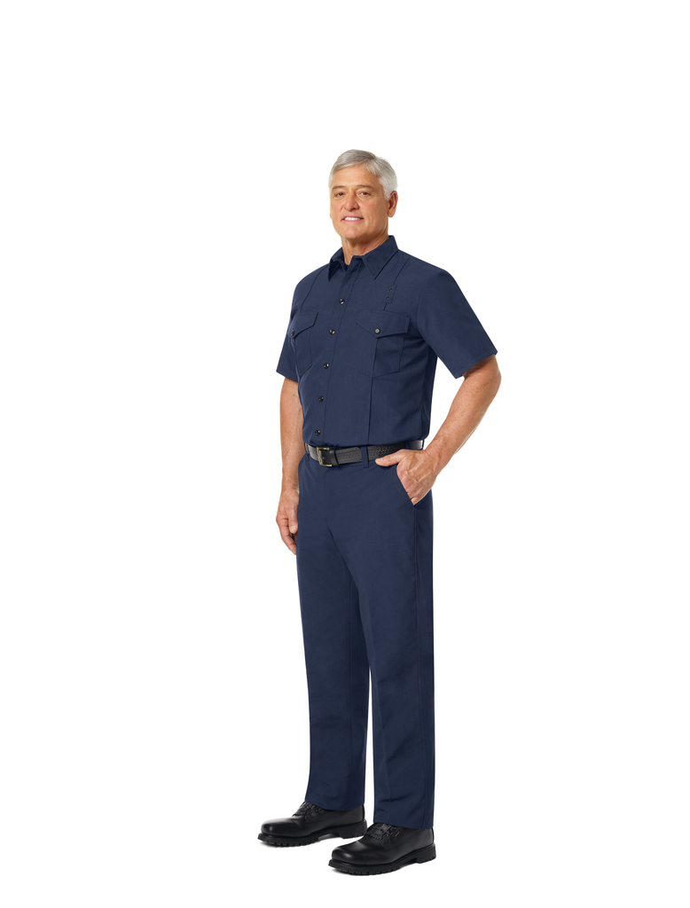WORKRITE MEN'S CLASSIC SHORT SLEEVE FIRE CHIEF SHIRT - NAVY ...